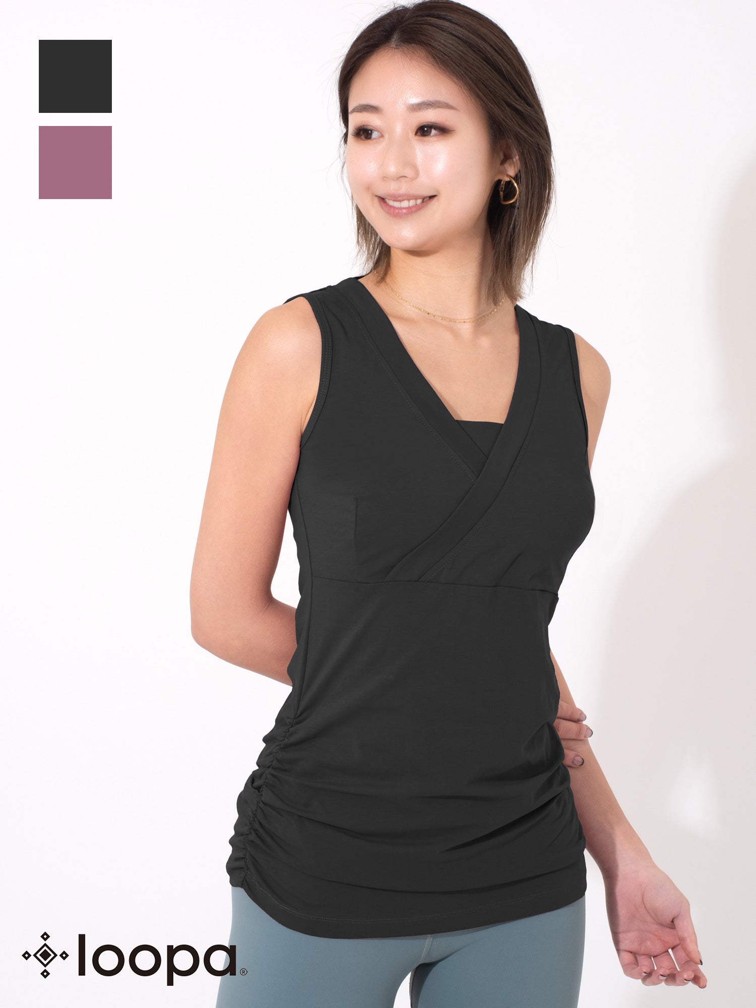 [Loopa] ルーパ ロングカシュクールトップ Yoga Long Cushcool Top / ヨガウェア ヨガトップス [A] 10_2 - Puravida! プラヴィダ ヨガ ...