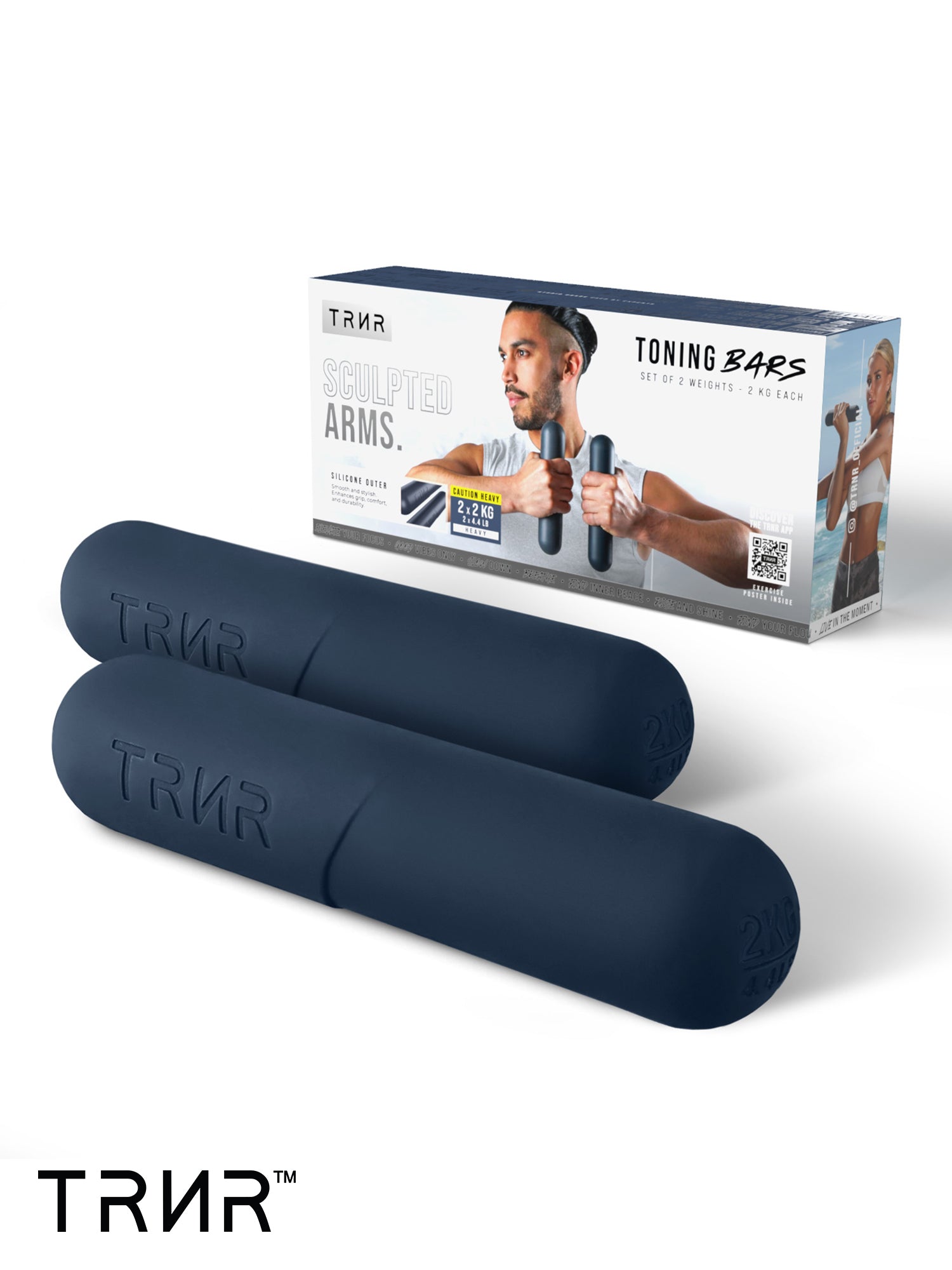 TRNR Toning Bars 2 x 2 kg - Midnight Blue ｜TNB3 – Puravida ビジネスストア
