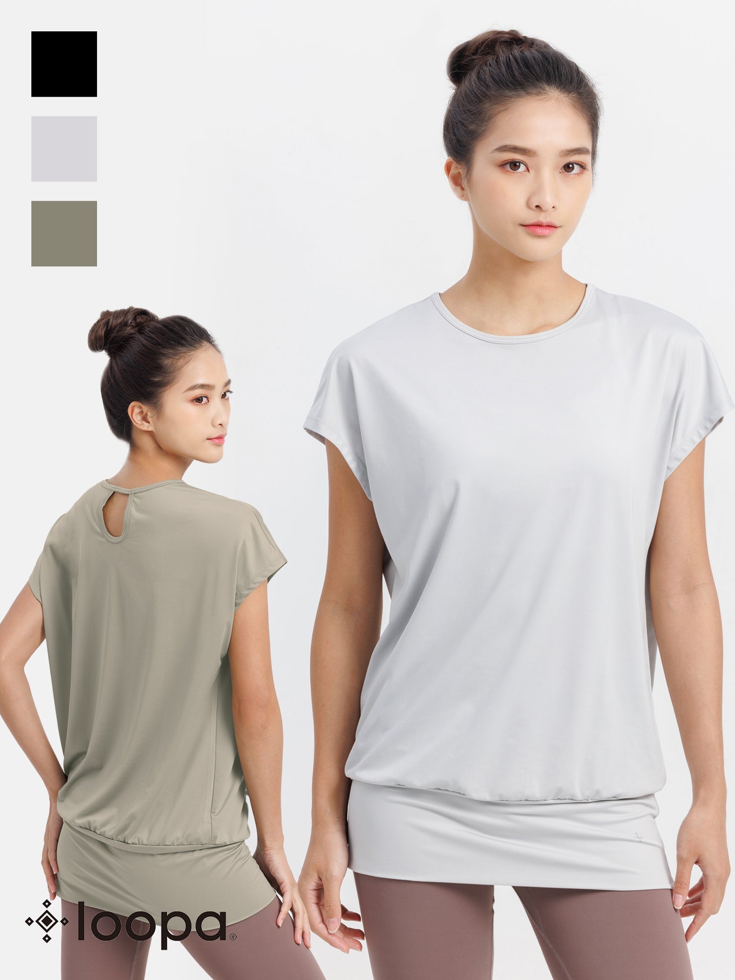 [Loopa] Loopa yoga tunic yoga tunic T-shirt yoga top / yoga wear 212SS ...